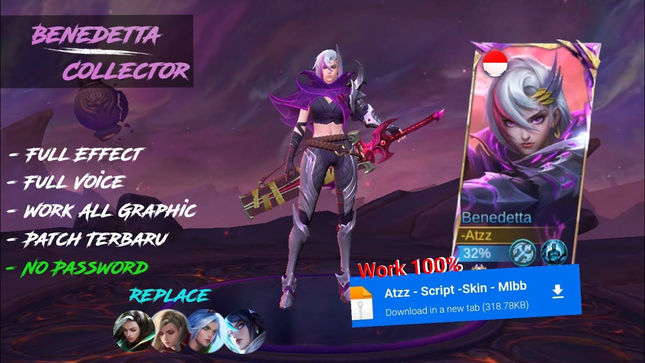 Script Skin Benedetta Collector No Password - YouTube