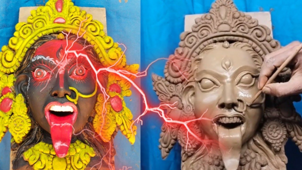 How to Make Maa Kali with clay || Bari Mahakali ka rudra roop Kaise ...