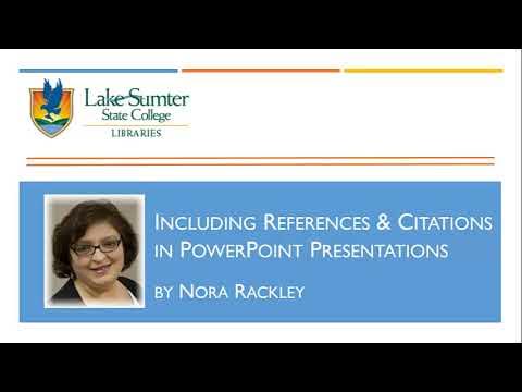 Including References & Citations in PowerPoint Presentations - YouTube