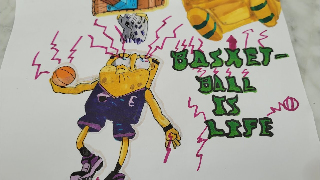 SpongeBob basketball meme drawing | IgweTheArtist - YouTube
