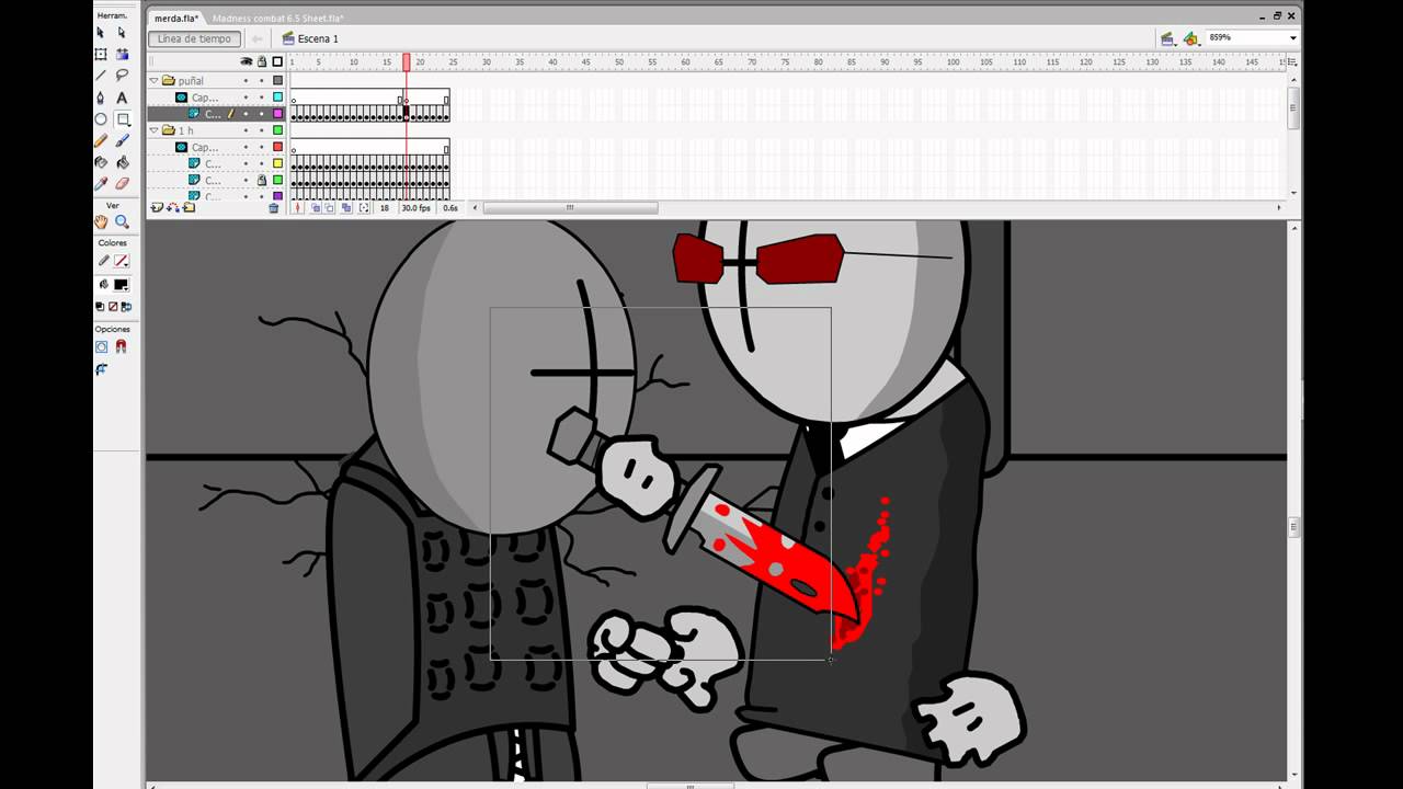 Madness combat tutorial- apuñalamiento- - YouTube