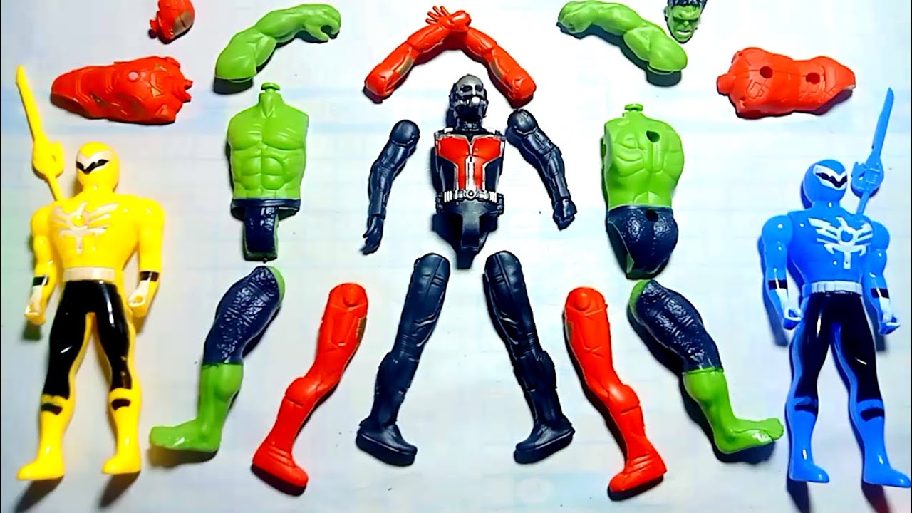 EVENGERS TOYS ASSEMBLE, HULK SMASH VS POWER RANGERS - YouTube