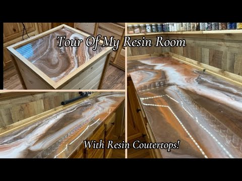 Dirty Pour Resin Countertops In My Resin Craft Room! - YouTube
