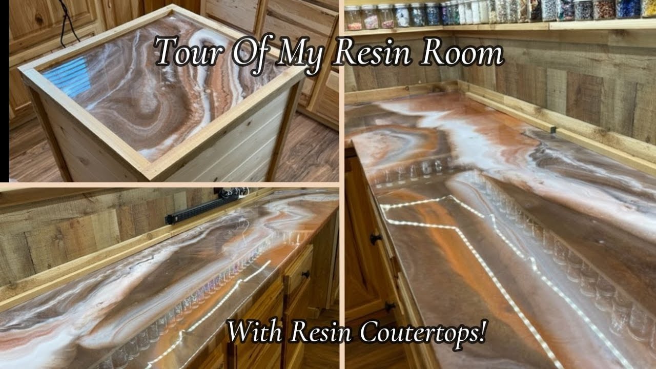 #5 Full Tour Of My Resin/Craft Room With Poured Resin Countertops ...