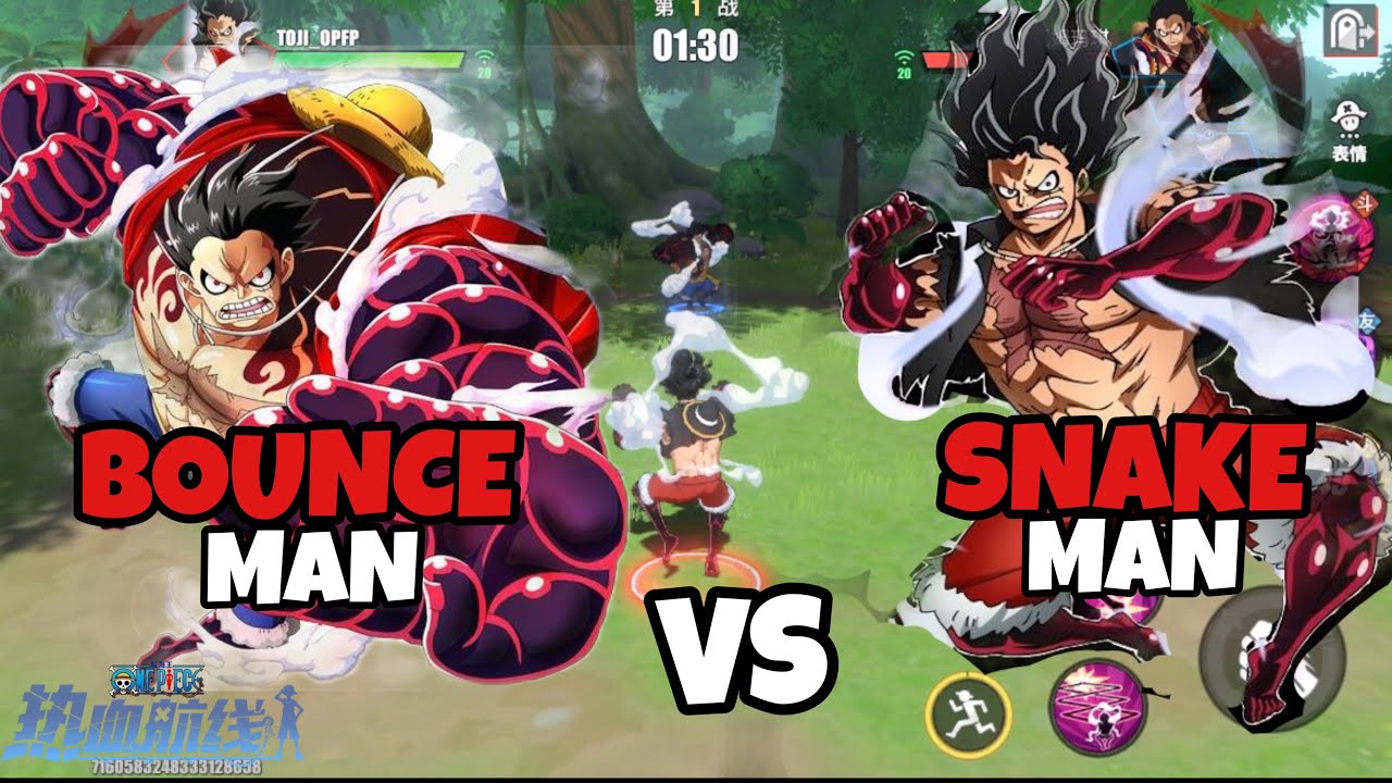 GEAR 4 BOUNCE-MAN vs SNAKE-MAN LUFFY | INTENSE FIGHT | One Piece ...