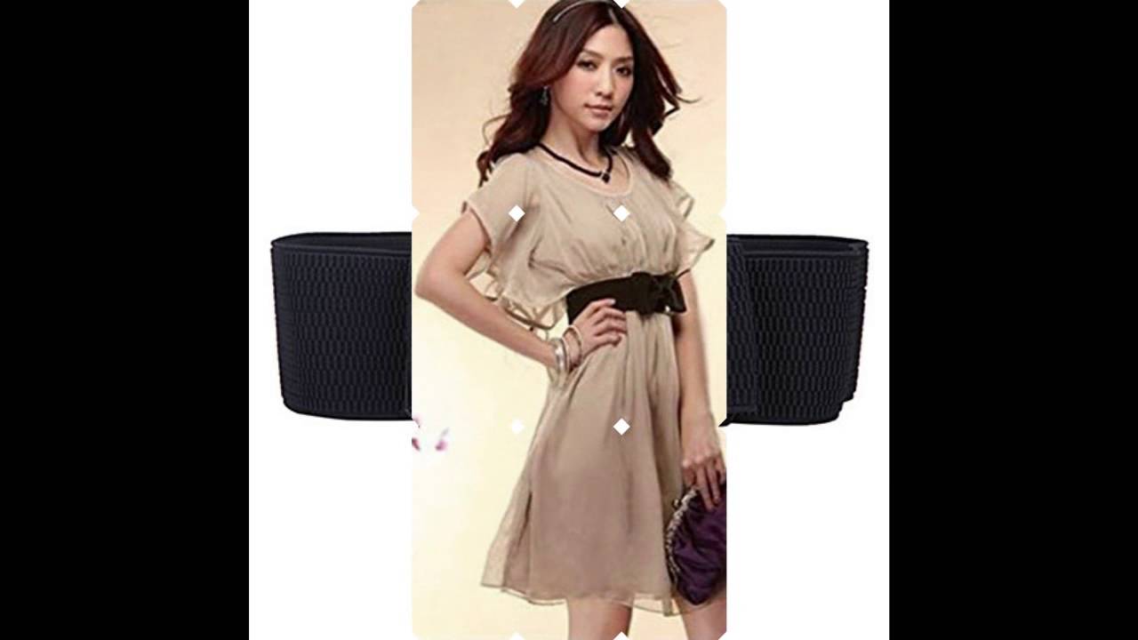 Women Ladies Fashion Wide Elastic Stretch Bowknot Waistband Bow Waist ...