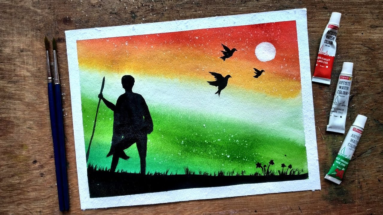 Republic Day Painting with Watercolor for beginners - step by step ...