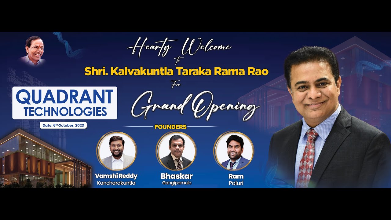 LIVE: Milestone Moment: KTR Inaugurates Quadrant Technologies Warangal ...