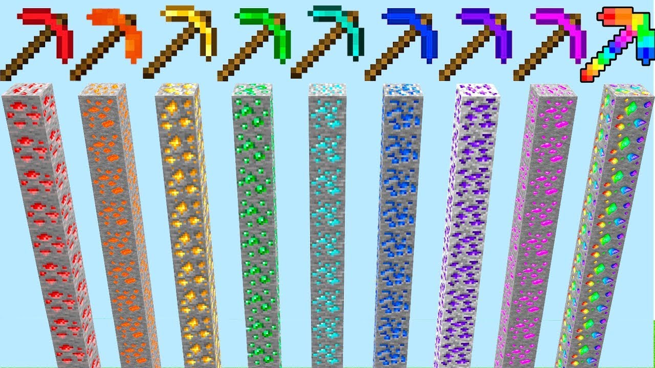 Which ore pickaxe is faster? - YouTube