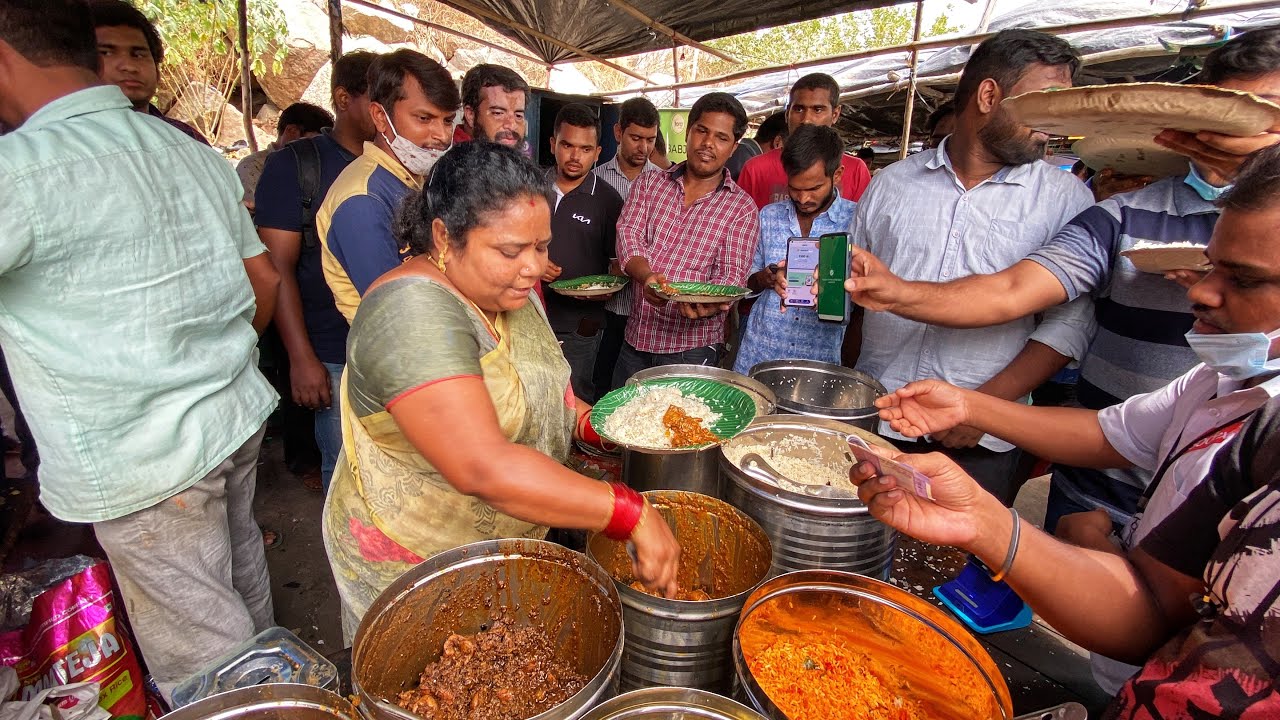 Crazy Rush For Non Veg Thali in Hyderabad|Unlimited Non Veg Meal at 90 ...