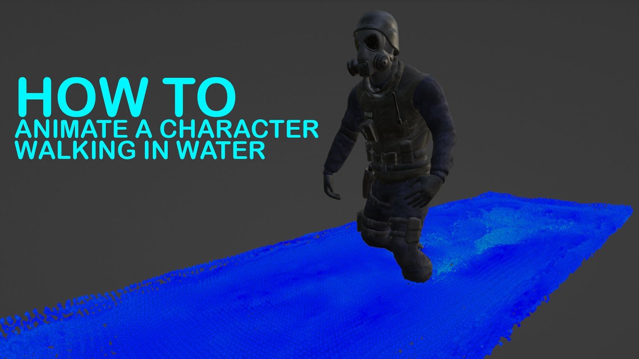 how to animate a character walking in water using blender - YouTube