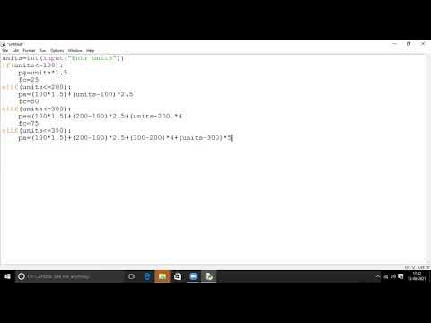 python electricity bill program - YouTube