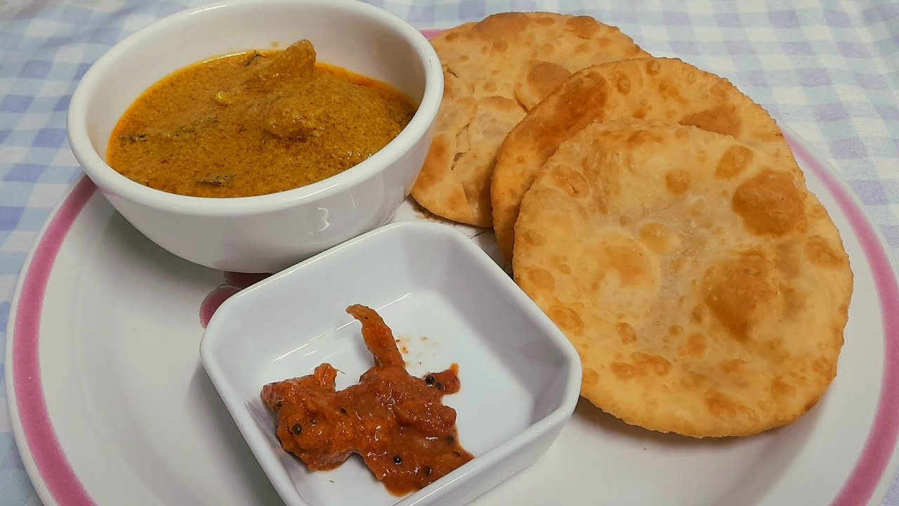 🌼Chicken Curry and Roti Poori with Pickle Lemon - YouTube
