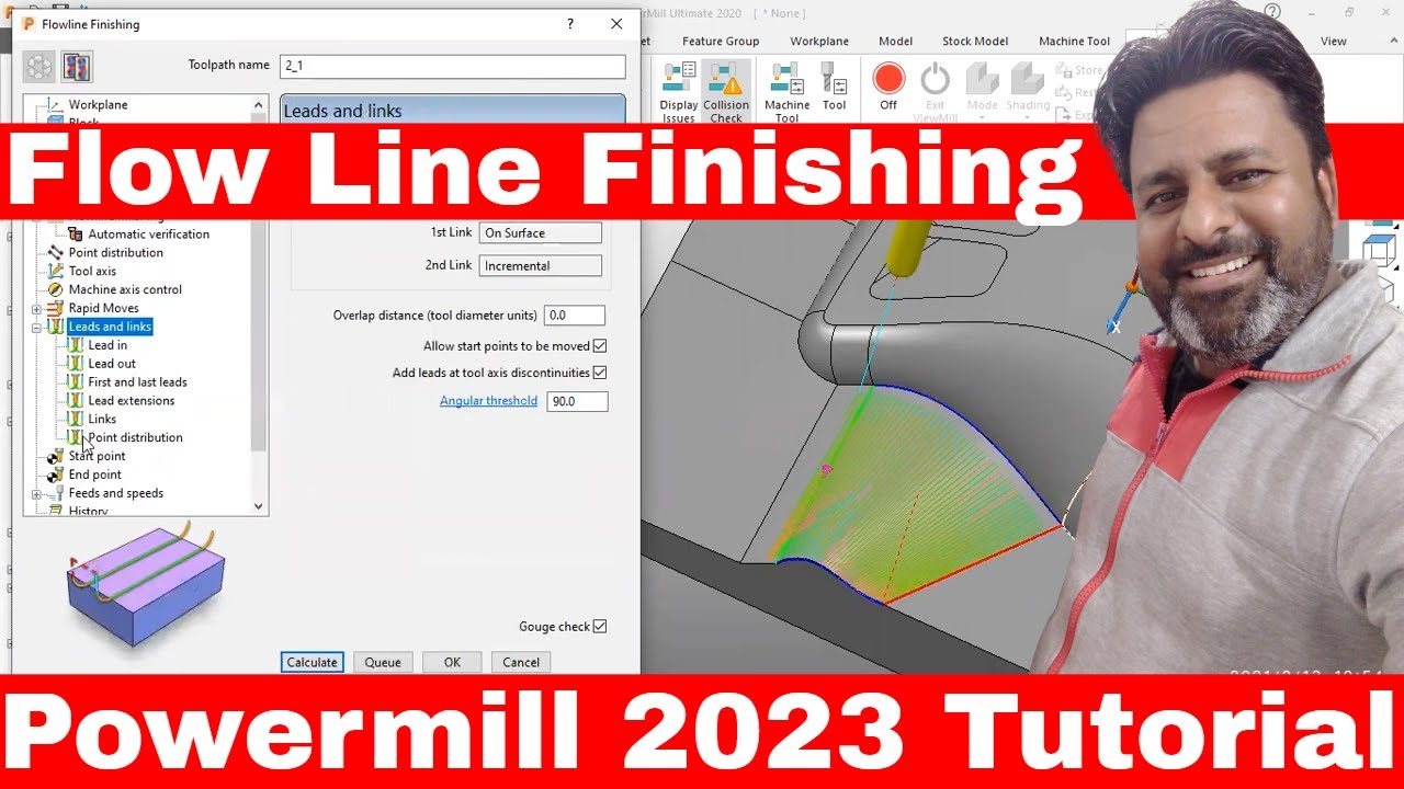 Powermil 2023 Flow Line Finishing toolpath Tutorial | Powermill ...
