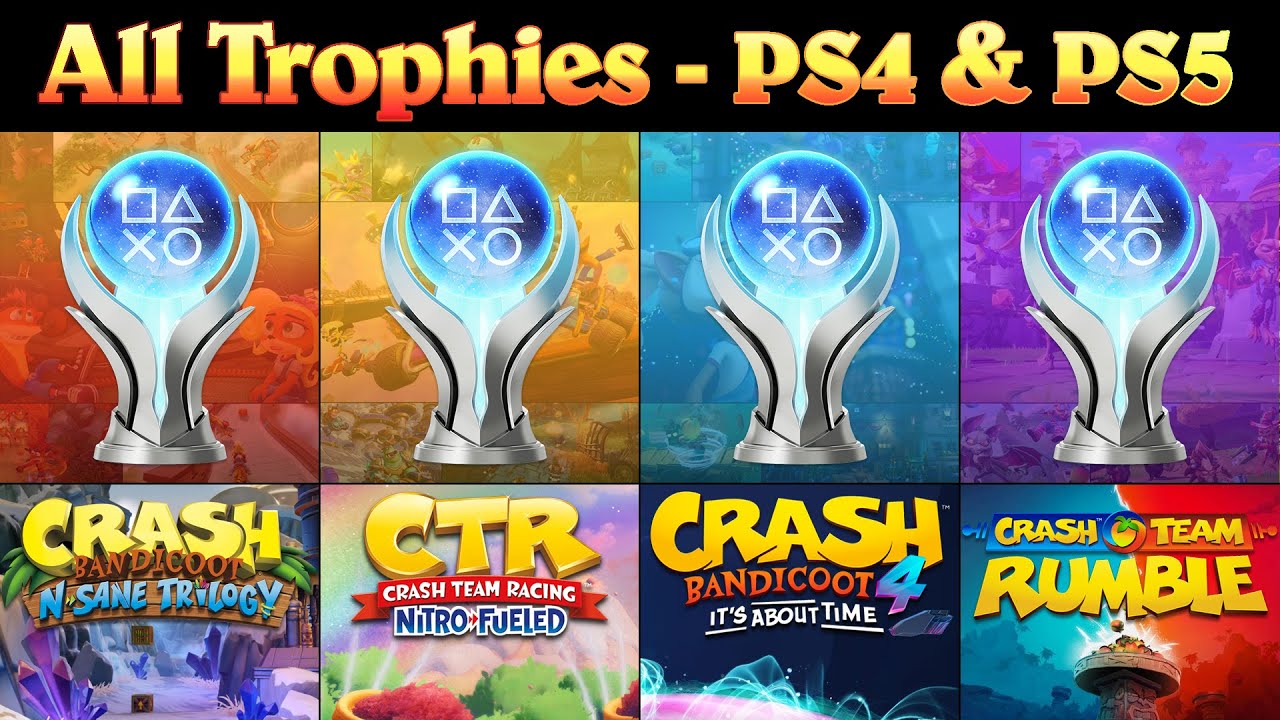 Crash Bandicoot Collection - All Trophies! (PS4 & PS5) - YouTube