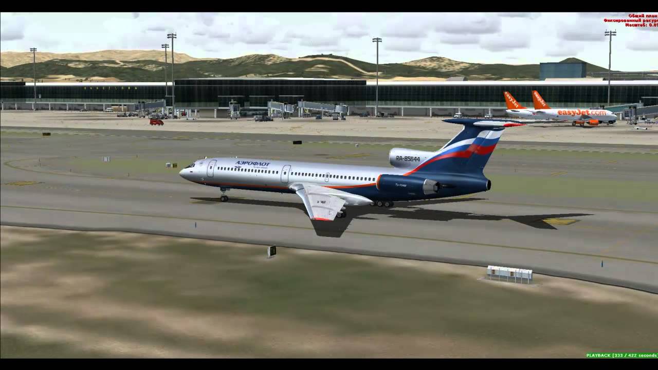 Посадка Ту-154 а-к 'Аэрофлот' 85644 на РД [FSX] Landing of TU-154 ...