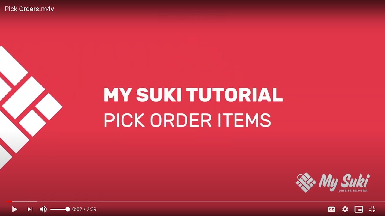 My Suki Tutorial Step 12: How to process Pick Orders - YouTube