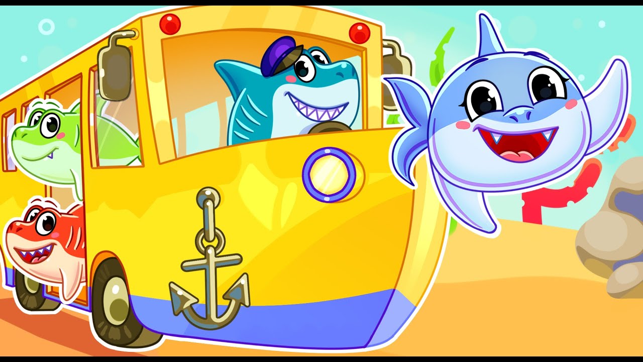 Wheels on the Bus Sharks - Baby songs - Nursery Rhymes & Kids Songs ...