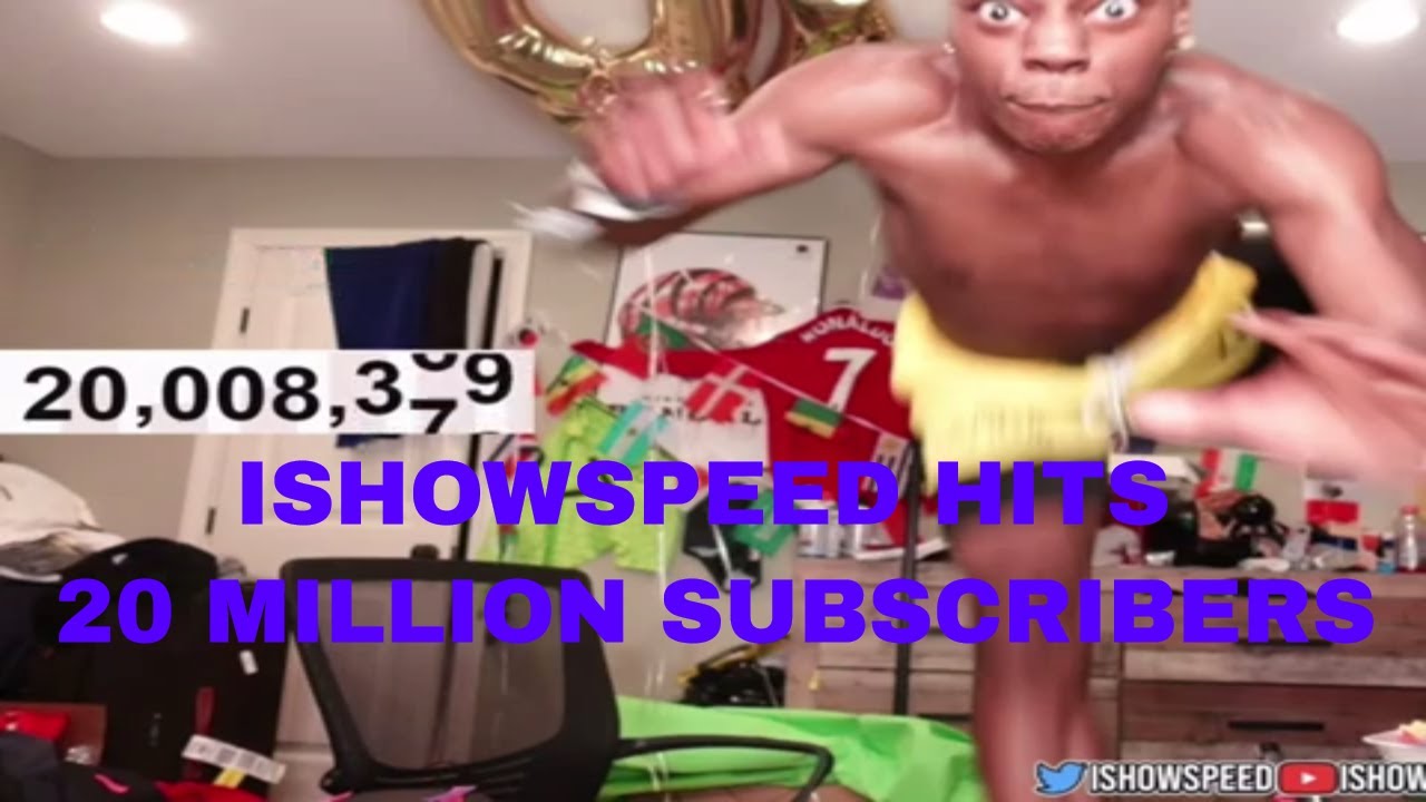 IShowSpeed Hits 20 Million Subscribers and Dives Into his Camera - YouTube