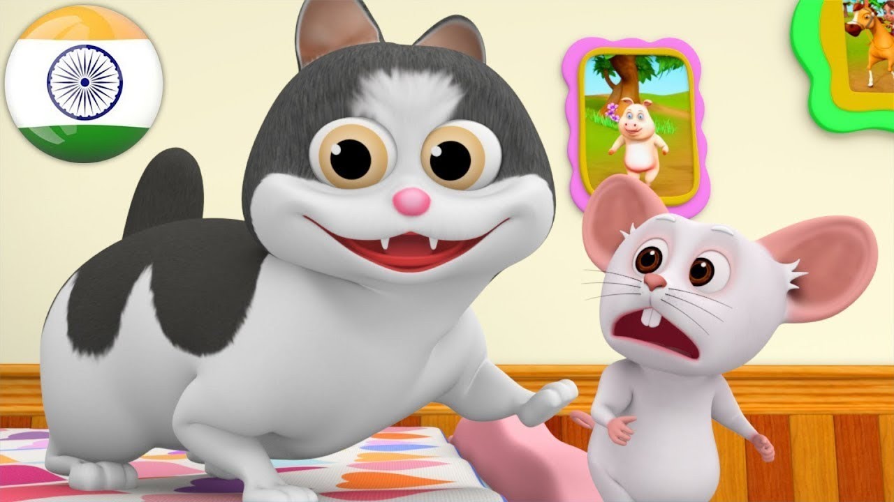 Meow Meow cat Song | Cat Song | 3D Hindi Rhymes For Children | Meon ...