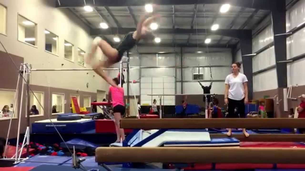 Tuck Gainer off front of beam (competing a switch into a tuck) - YouTube