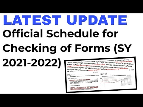 Official schedule for checking of forms for S.Y 2021-2022|Jonas Diche - YouTube