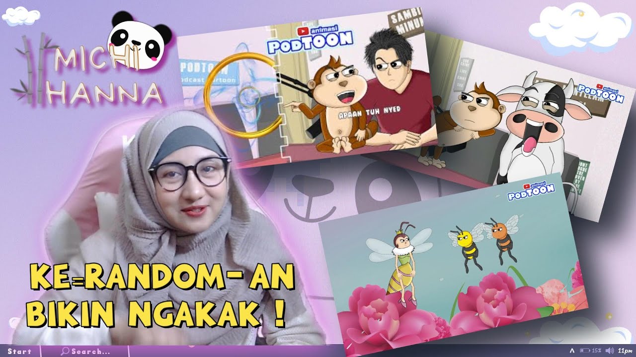 Kelakuan random sekali ! Reaction Animasi PODTOON Michi Hanna Reaction - YouTube