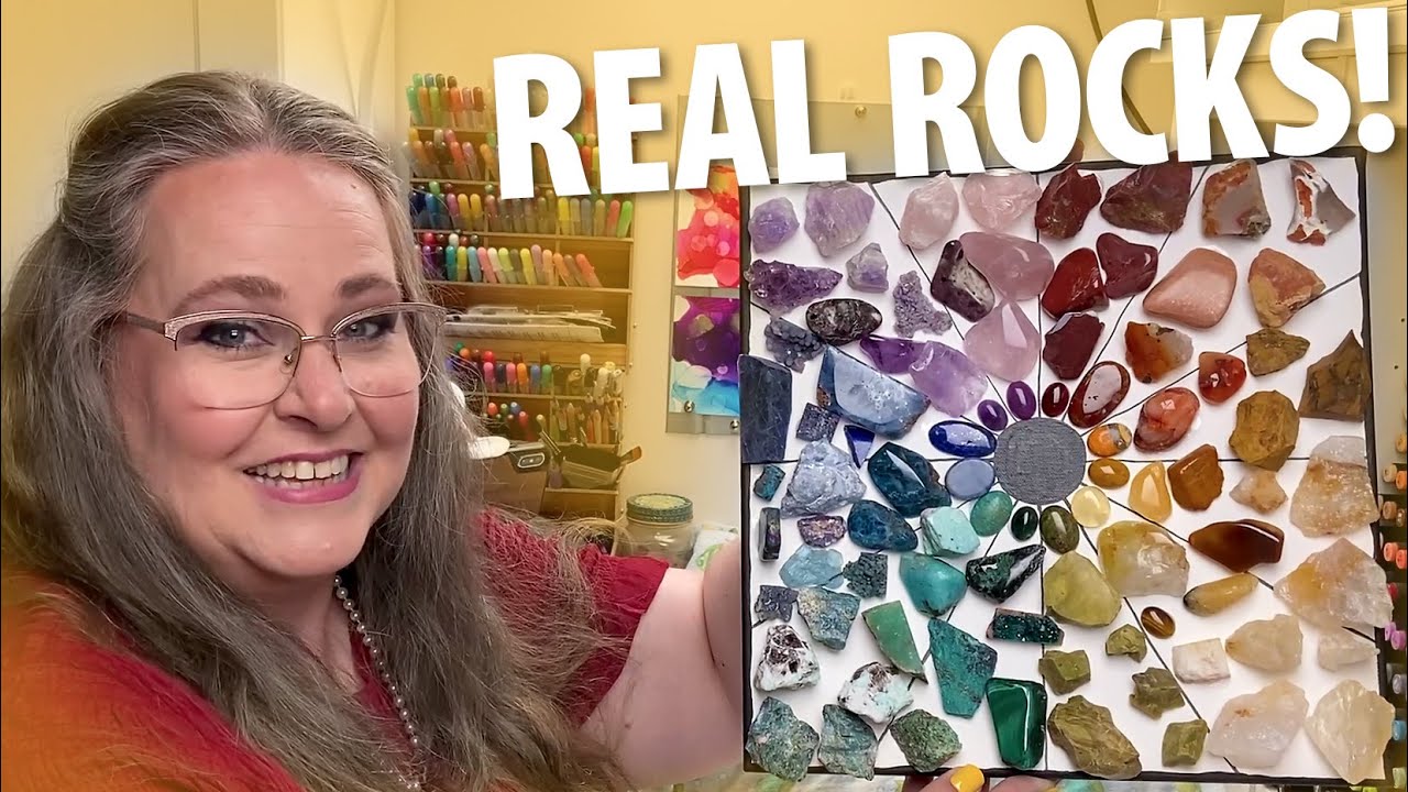 AMAZING Art Project - ROCK & GEM Color Wheel! - YouTube