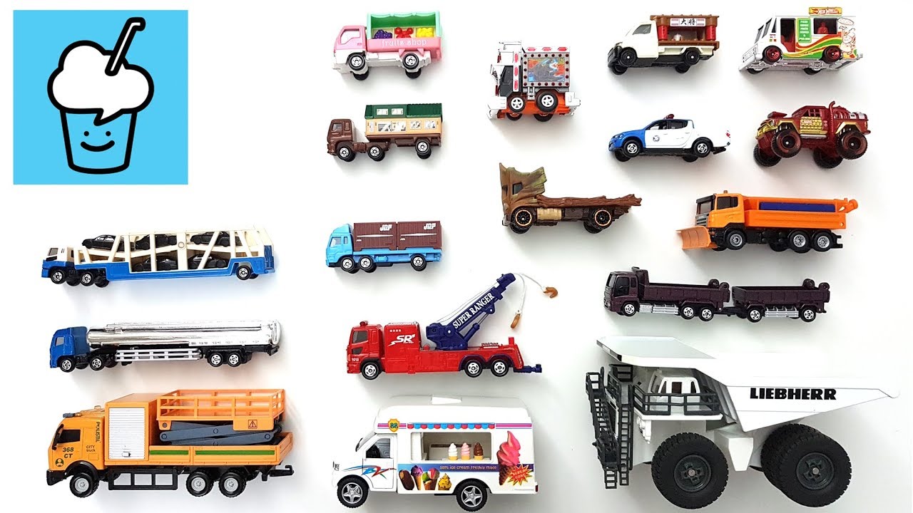 Different Trucks Types Vehicles Toys Collection - YouTube