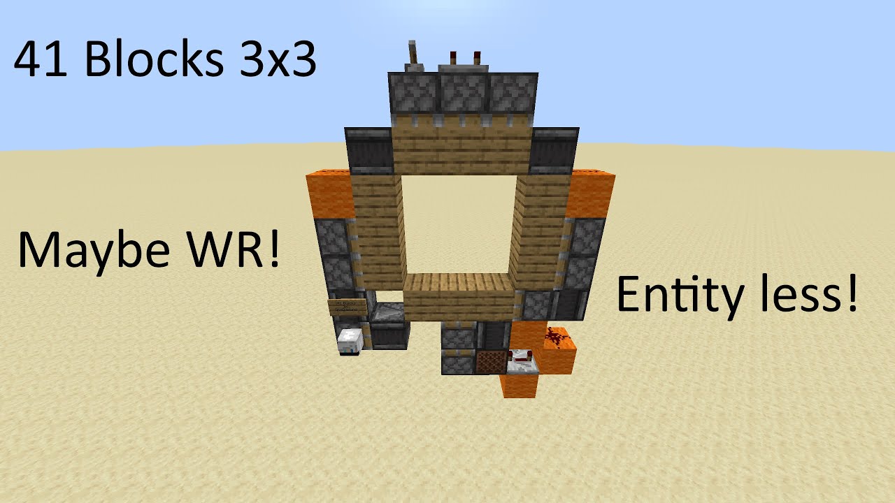 Smallest 3x3 Door in Minecraft (41 Blocks)(No Entitys)(Maybe WR) - YouTube