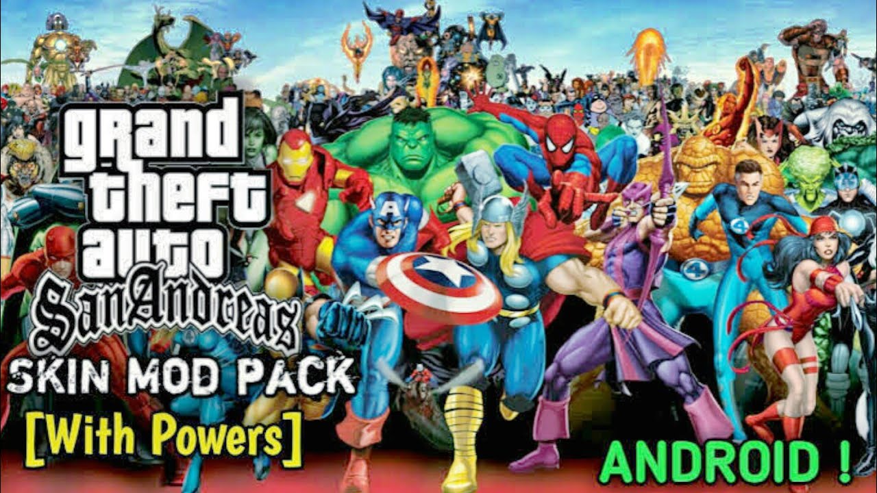 GTA San Andreas Marvel Mod Pack Android Download | All Superheroes Skin ...