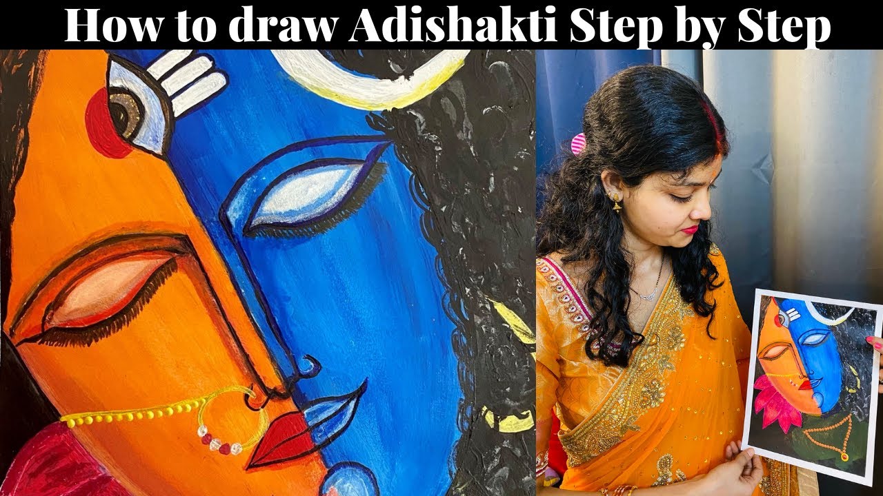 Mahadev-How to draw Adi shakti Step by Step detailed procedure for ...