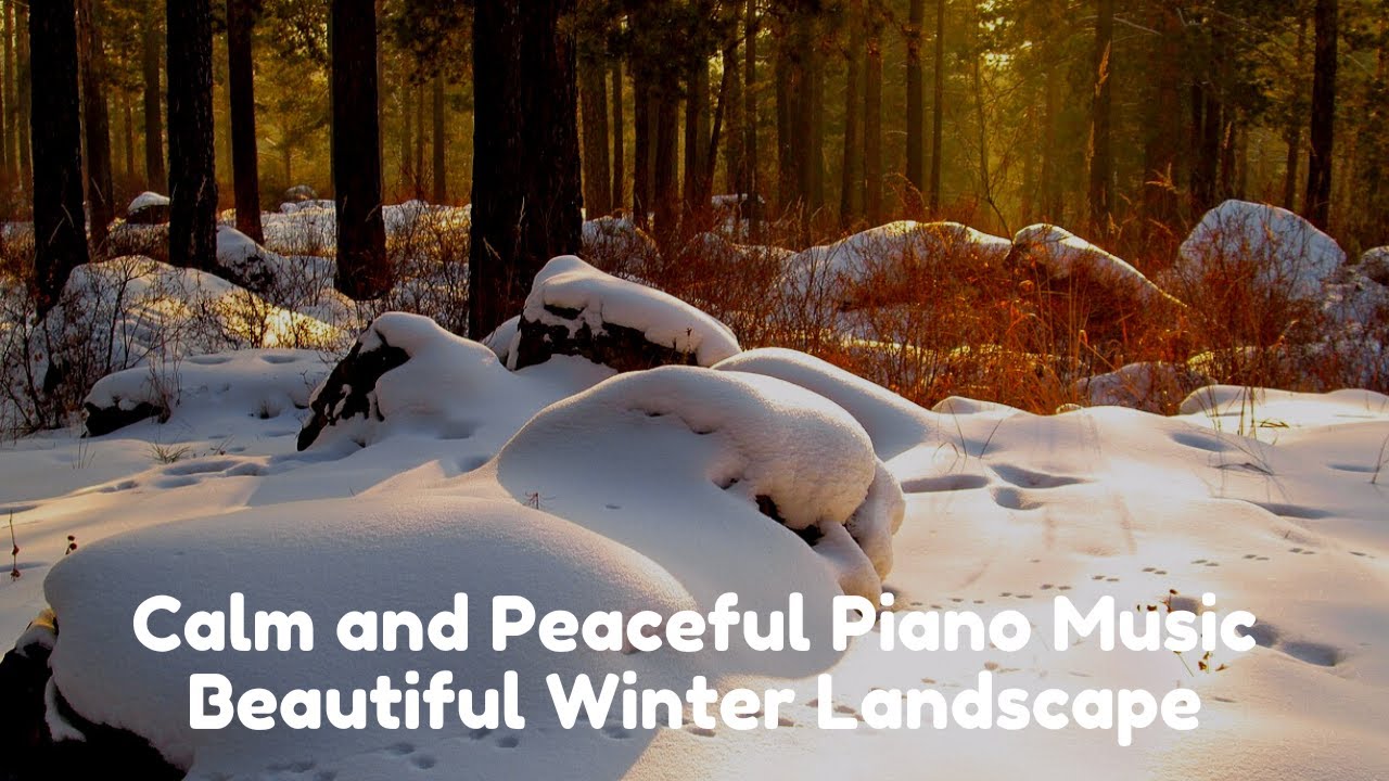 Calm and Peaceful Piano Music - Beautiful Winter Landscape - YouTube