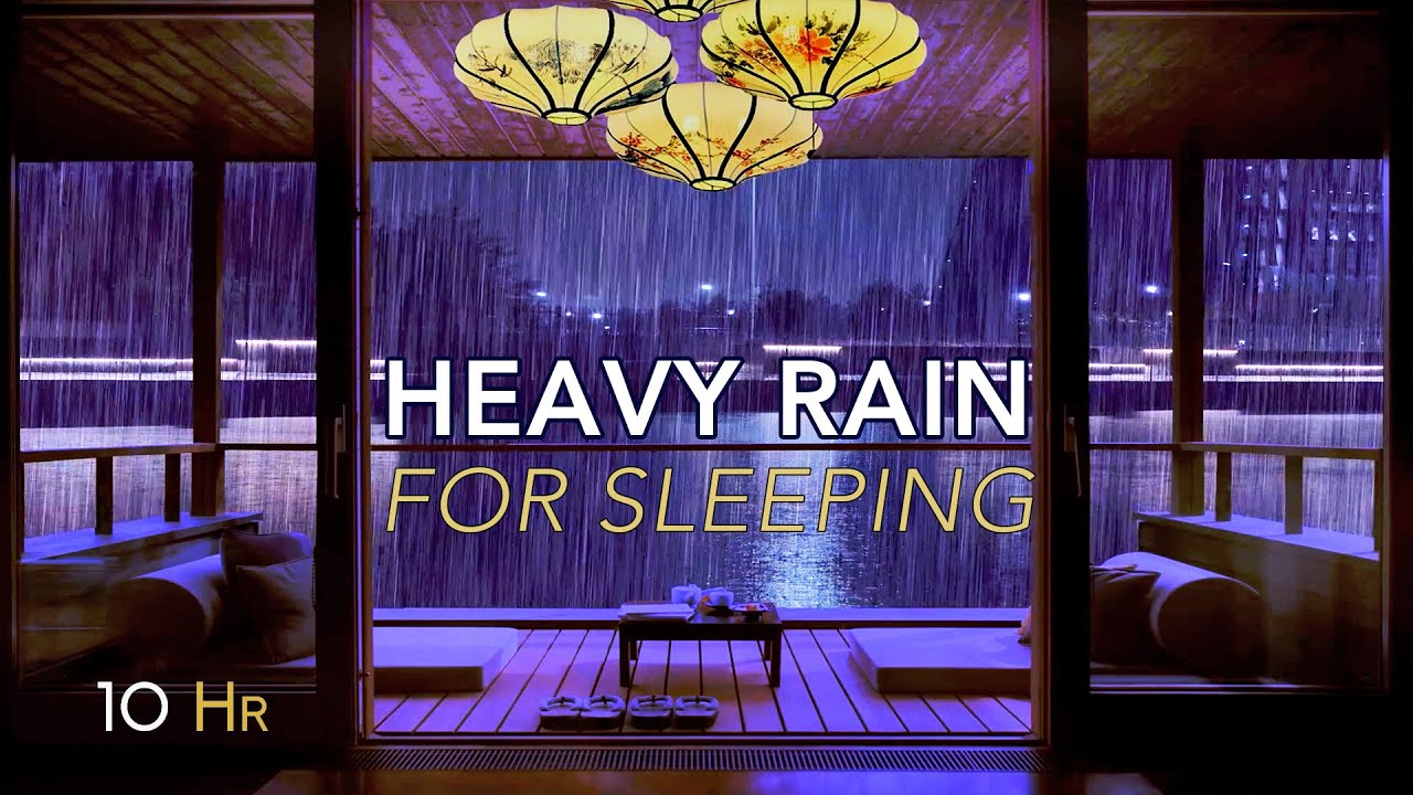 Heavy rain at night for sleeping.10 Hours video for sleeping, relaxing ...