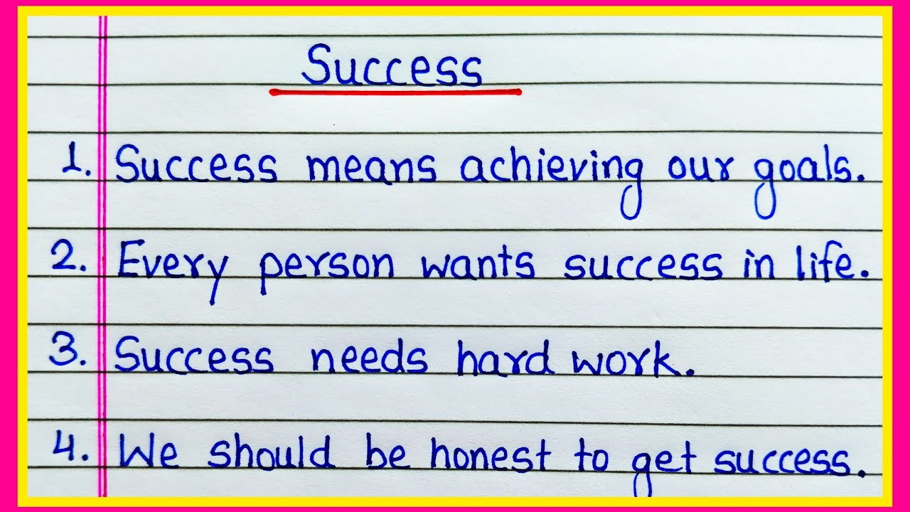 10 lines on success in English | Essay on success | Success essay ...