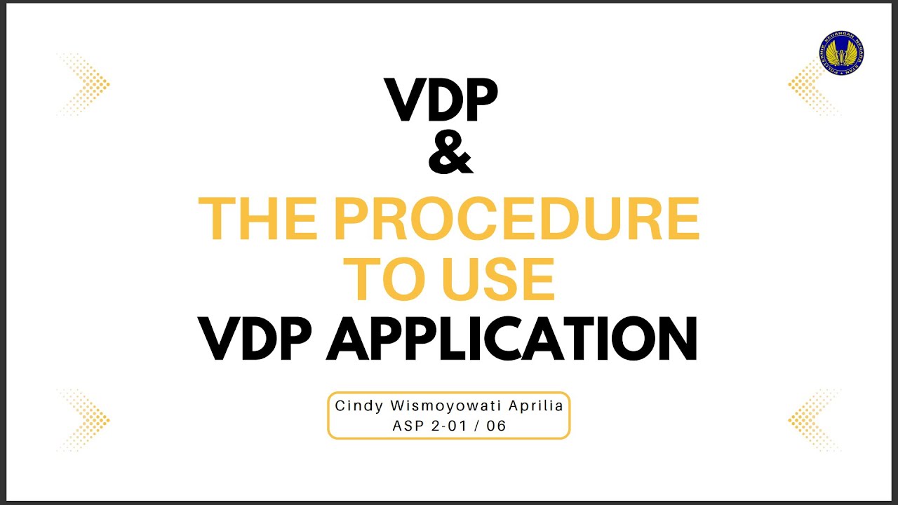VDP & THE PROCEDURE TO USE VDP APPLICATION - YouTube