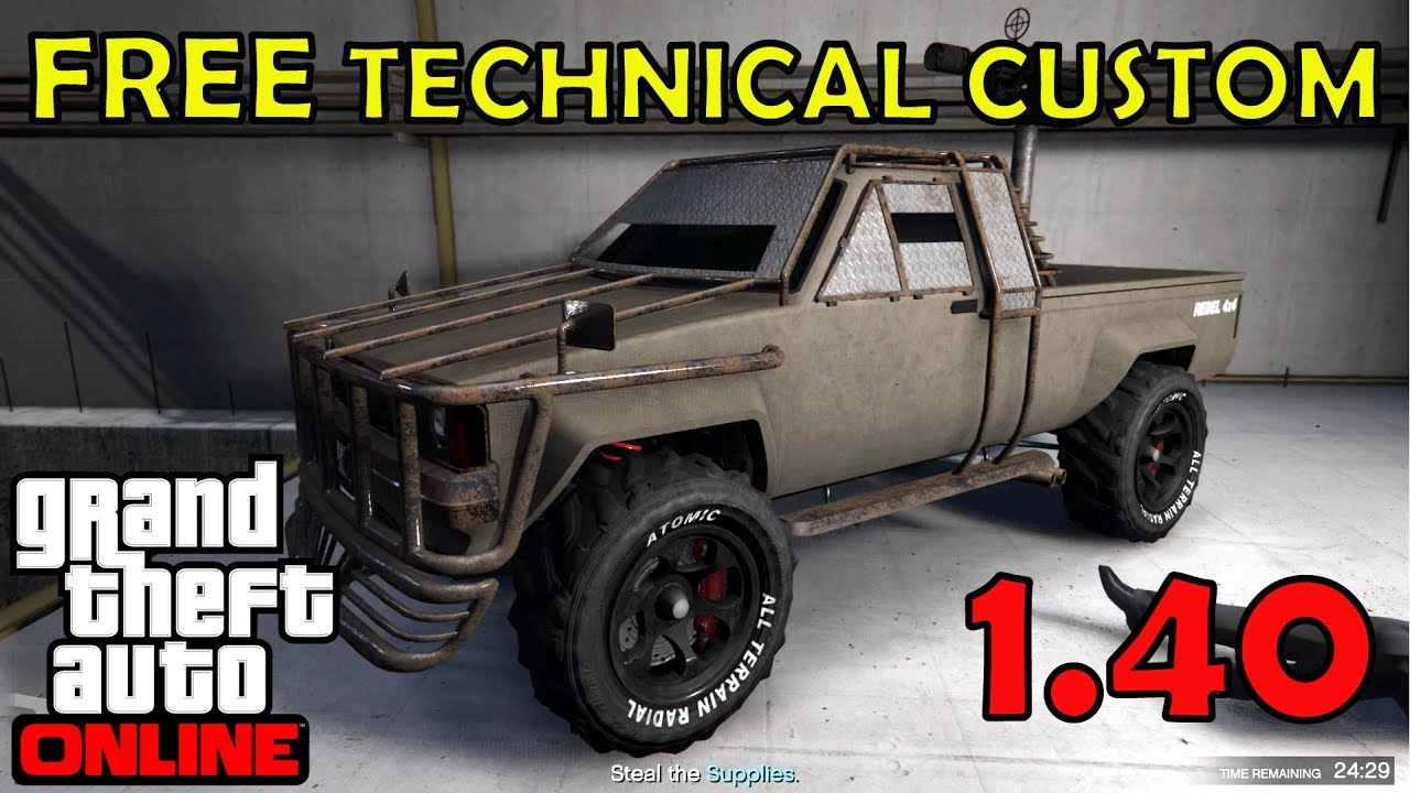 GTA 5 ONLINE HOW TO GET THE TECHNICAL CUSTOM PS4 XB1 PC 1.40 - YouTube