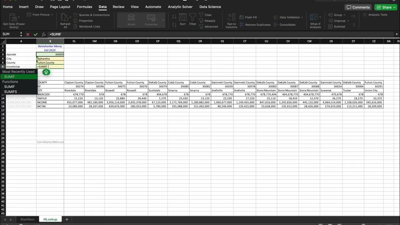 Excel Horizontal Tables Video Project - YouTube