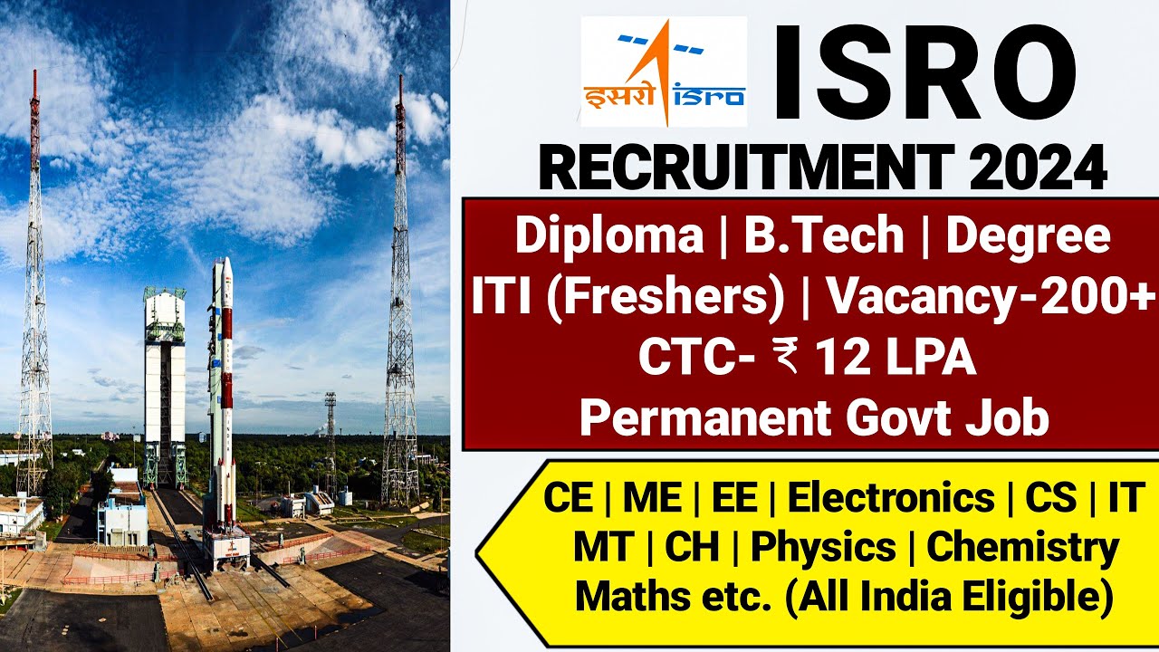 ISRO Recruitment 2024|Fresher|CTC ₹12LPA|ISRO New Vacancy 2024|ISRO ...