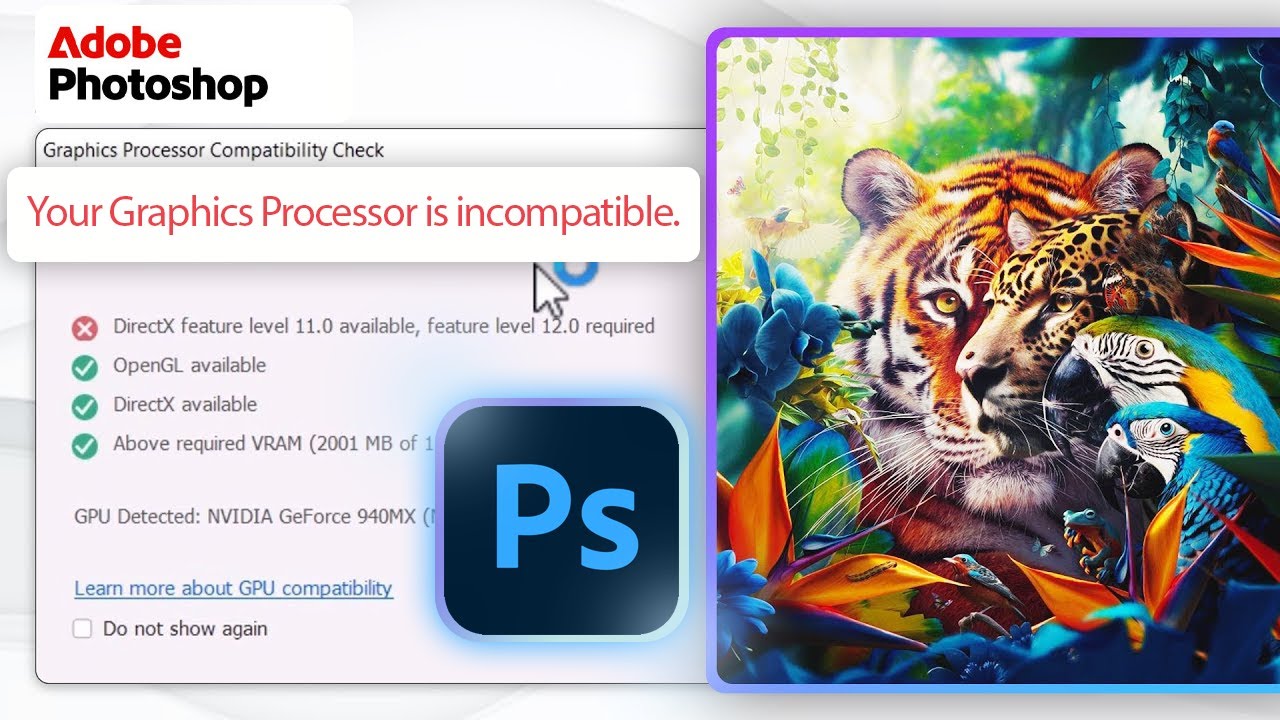 Photoshop: Your Graphics Processor is incompatible - YouTube