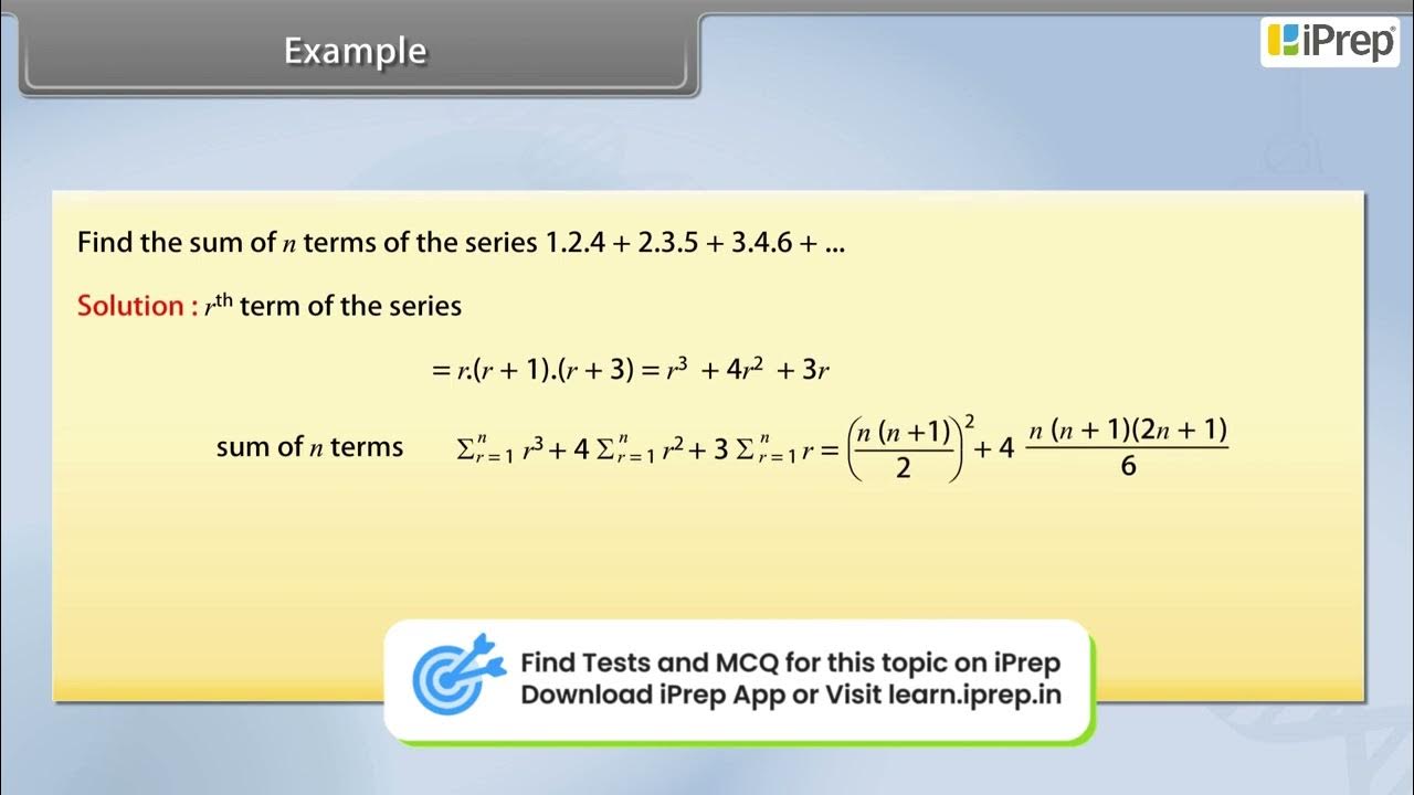 Example VI | Sequences and Series | Math | Class 11th | iPrep - YouTube