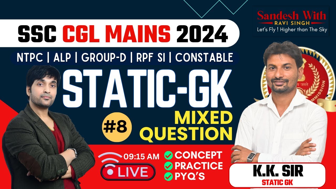 STATIC GK/GS FOR SSC, MTS, RLY, UPSSSC | GK/GS FOR SSC EXAMS 2024-25 ...