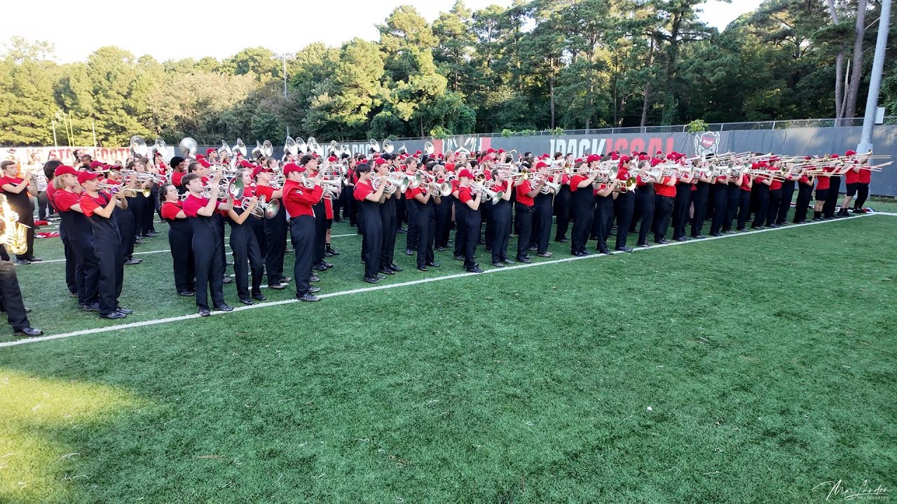 NC State Marching Band - Halftime Show warmup (3) pior to Football Game ...