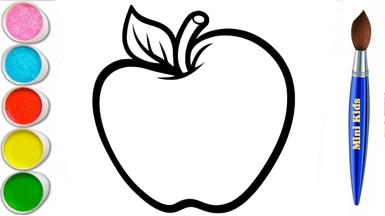 How to Draw an Apple || Apple Drawing for Kids || Step by Step Apple ...