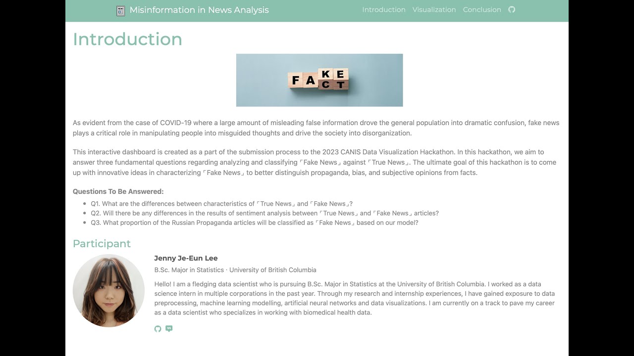 CANIS Data Visualization Hackathon - Misinformation Analysis - YouTube