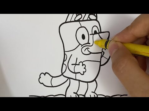 Let’s color Bluey using crayons #bluey - YouTube