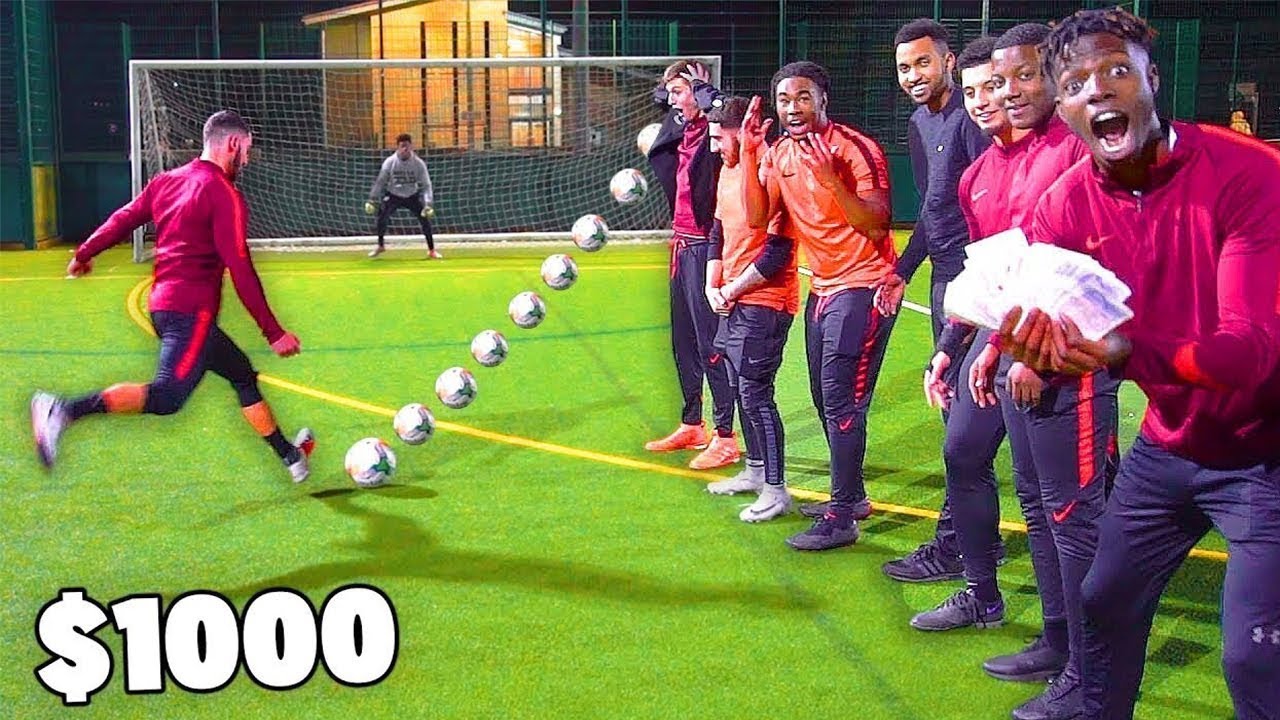 Last Person To Score Wins $1000 - Football Challenge - YouTube
