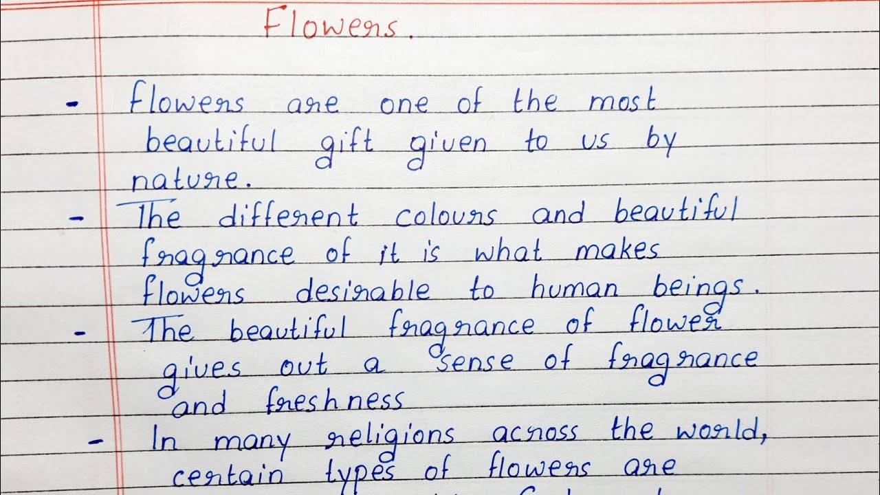 Write a short essay on Flowers | English - YouTube