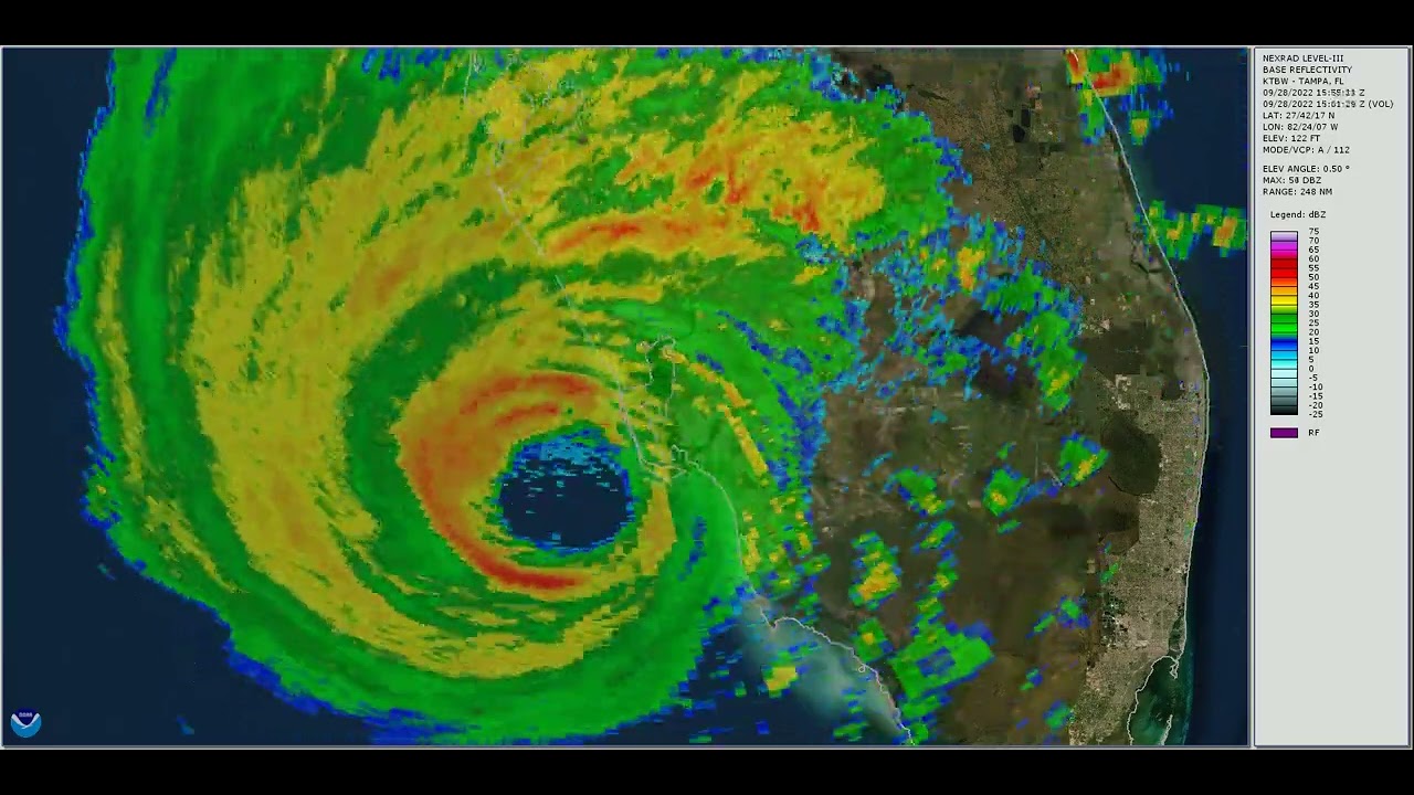 Hurricane Ian Radar Animation 8am to 8pm September 28, 2022 - YouTube