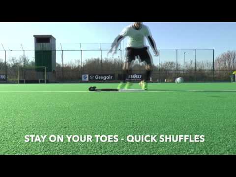 Inside Hockey Footwork Exercise: Lateral Shuffle Ball Grabs
